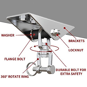 Heavy Bag Hanger, Punching Bag Hook Hangers Brackets With Custom silent nylon bushing 360° Rotation Wood Beam Holder Body Weight Strength Training Systems, Aerial Yoga Swing &Hammock,Resistance Band