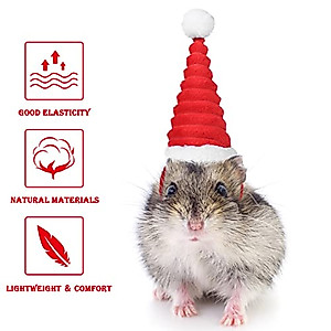 POPETPOP Guinea Pig Costume - Cat Santa Hat Pet Christmas Hat Santa Claus Cap Head Accessories for Rabbit Hamster Guinea Pig Rats Kitten and Small Animals