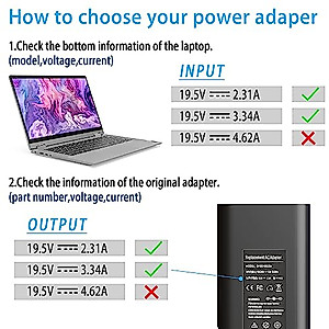 65W 19.5V 3.34A Laptop Charger Replacement for Dell Latitude 5400 5480 5590 5500 5490 5580 7280 7290 7480 7490 E5470 E5440 E6420 E6430 E6440 E6540 E7450 E7440 E7250 LA65NM130 AC Power Adapter