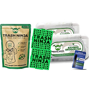 Refrigerator Deodorizer and Odor Eliminator (2 Pack) and Trash Can Deodorizer and Odor Eliminator (2 Pack)