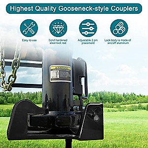 MARKETTY Gooseneck Trailer Lock, Gooseneck Lock Model TL-50 Coupler Lock, Gooseneck-Style Coupler Lock is Intended for Use with Heavy Trailers, Livestock Haulers, and RVs TL-50-Black