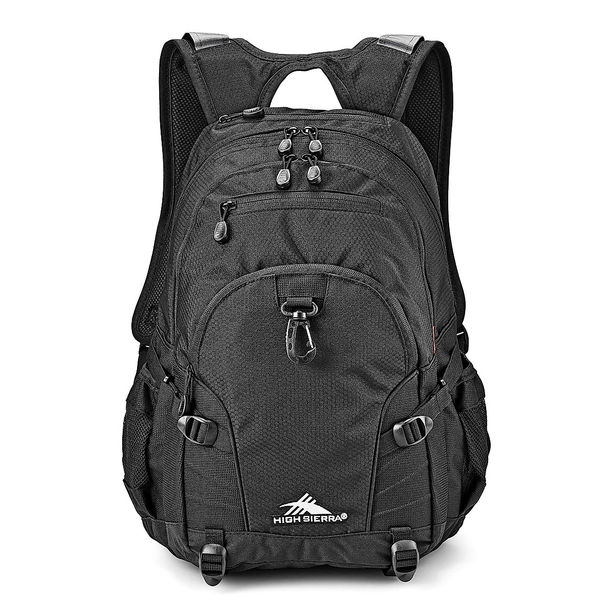 High Sierra Loop-Backpack, School, Travel, or Work Bookbag with tablet-sleeve, Black, One Size