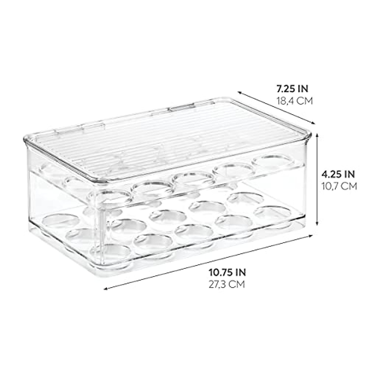 iDesign 2-Tier Coffee Pod Holder Lidded Bin, Plastic Pantry and Kitchen Storage, The Linus Collection – 7.25" x 10.75" x 4.25", Clear