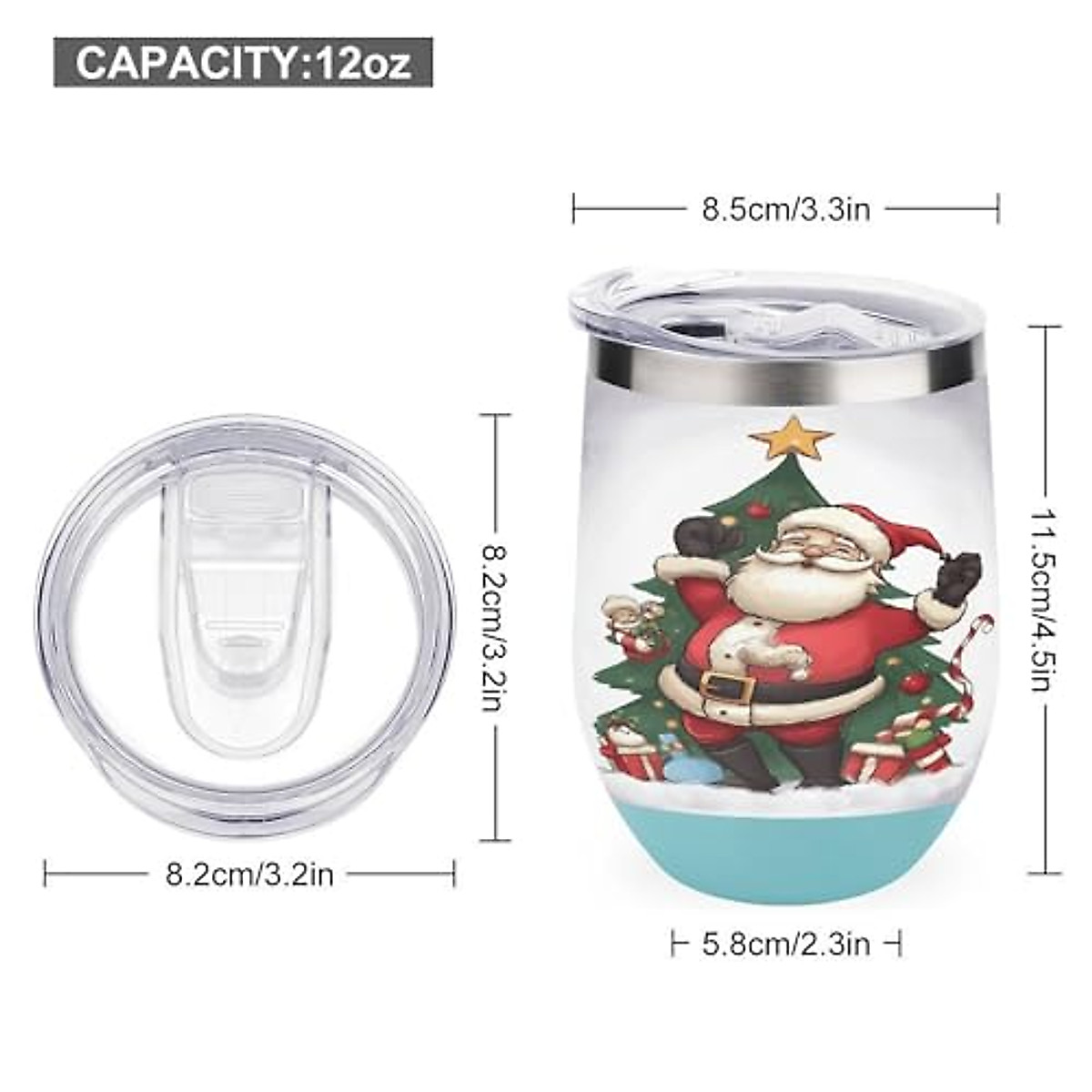 Stainless Steel Insulated Cup, Merry Christmas Print 304 Stainless Steel, Smooth Round Rim Ideal for Office, Home, And Gift Giving