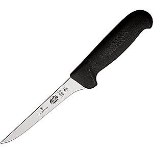 Victorinox VIC-40510 Fibrox Pro Black Boning - Straight Narrow 5" Stiff Blade