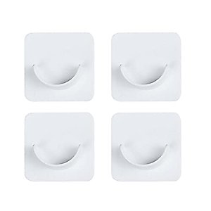 Tookie Curtain Rod Holder, 2pcs/4pcs U Shape Closet Rod Bracket, Plastic No Drilling Shower Rods Holder, Self Adhesive Plastic Hook Wardrobe Rail End Supports, DIY for Home Bathroom(Size:4pcs)