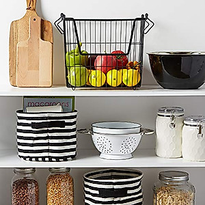 DII Metal Wire Mesh Stackable Utility Storage Bin, Large Rectangle, 13x10x11", Black