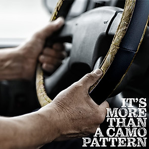 Mossy Oak Steering Wheel Cover by LPI Truck; Heavy Duty 600D Oxford Material with Mossy Oak Break-up Country Camoflauge; Fits All Car, SUV, Mini-Van and Truck with Steering Wheel Size 14.5" to 15"