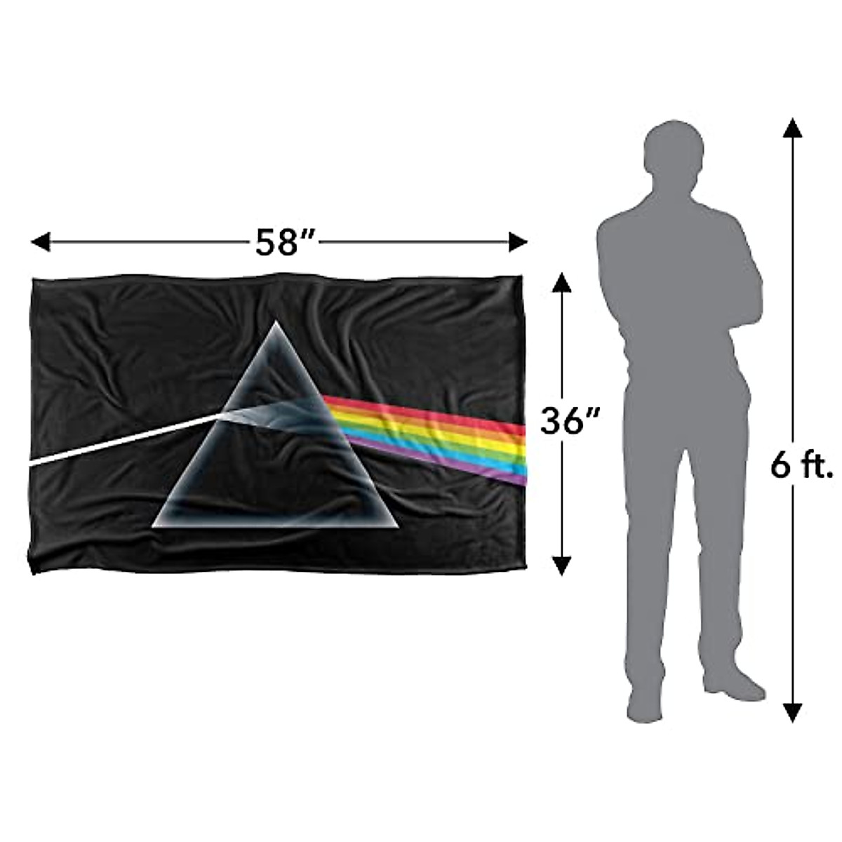 Pink Floyd Dark Side of The Moon Silky Touch Super Soft Throw Blanket 36" x 58"