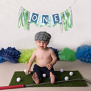 Golf One Birthday High Chair Banner - Golf 1st Birthday Decorations,Golf 1st Birthday High Chair,Hole In One First Birthday Decorations,Hole In One High Chair Banner,Golf Boy 1st Birthday Photo Props