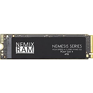 NEMIX RAM Nemesis Series 4TB M.2 2280 Gen4 NVMe SSD for PlayStation 5 & PC Gaming Machines Fastest Write Speeds up to 7415mbps Supports PCIe 4 (PCIe3 Backward Compatible)