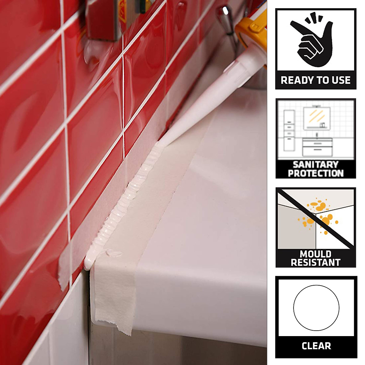 Sikasil-GP, Clear, General Purpose Acetoxy Silicone Sealant, 295ml Cartridge