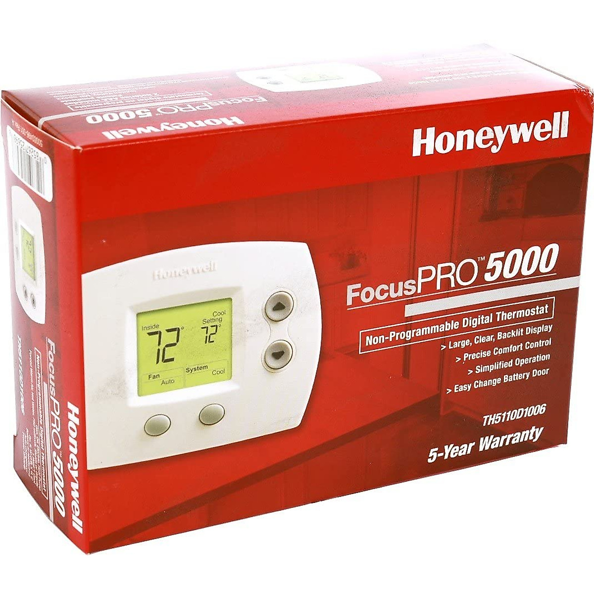 Honeywell TH5110D1006/U Non-Programmable Thermostat, Premier White