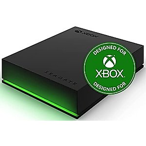 Seagate Game Drive for Xbox 4TB External Hard Drive Portable HDD - USB 3.2 Gen 1, Black with built-in green LED bar , Xbox Certified, 3 year Rescue Services (STKX4000402)