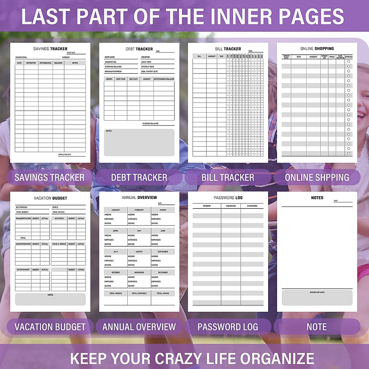 SIMPOR Home Planner, Monthly Financial Planner Organizer Budget Book with Expense Tracker, Work from Home Planner, Meal Planner, Family Organizer, Undated Planner 12 Months Schedule