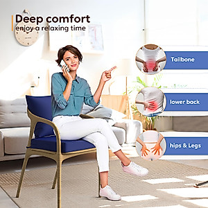 Gorpche Outdoor Deep Seat Set, Waterproof Outdoor Chair Cushions for Patio Furniture, Removable Patio Cushions Include Back Pillow & Seat Bottom with Ties, Foam, and Hidden Zipper-24 x 24 Inch, Blue