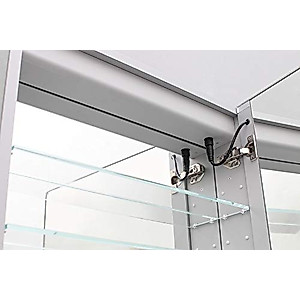 AQUADOM Royale Basic Q 24in x 30in x 5in Left Hinge LED Medicine Mirror Cabinet Recessed Surface Mounted, Dimmer, Touch Screen Button