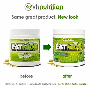 VH Nutrition Eatmor | Appetite Stimulant* Weight Gain Pills* for Men and Women | Formulated with Gentian, Ginger, Alfalfa | 120 Capsules