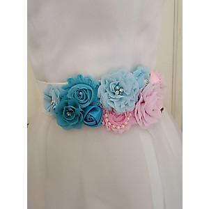 Abading gender reveal materntiy sash for mom to be baby shower sash (bule pink)