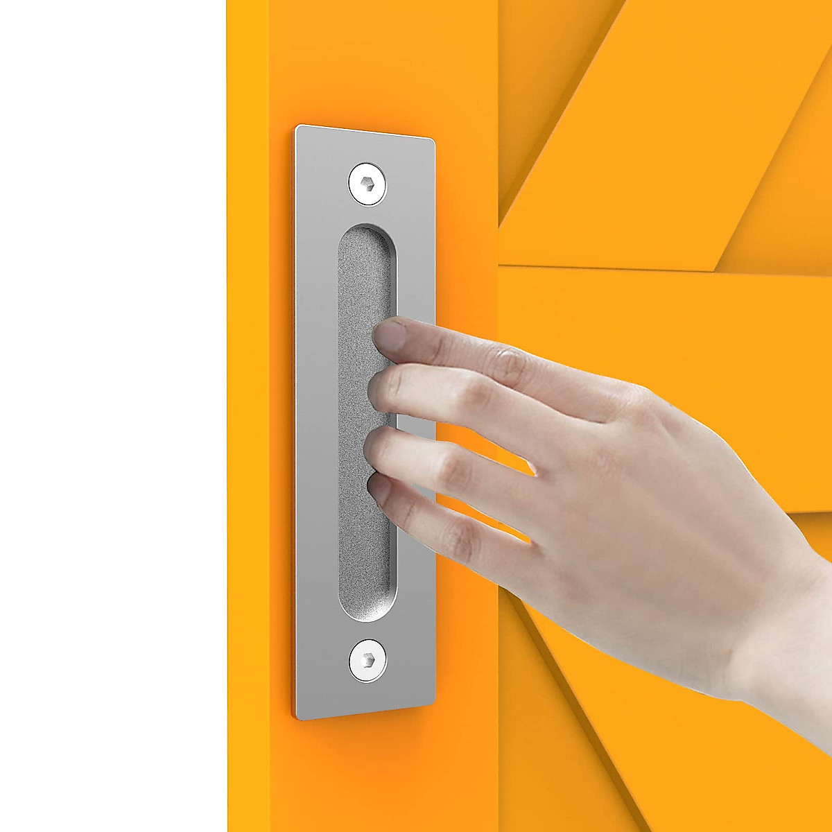 QINAIXQM 12''/30CM Sliding Barn Door Handle Double Sided Pull and Flush Barn Door Embedded Invisible Stainless Steel