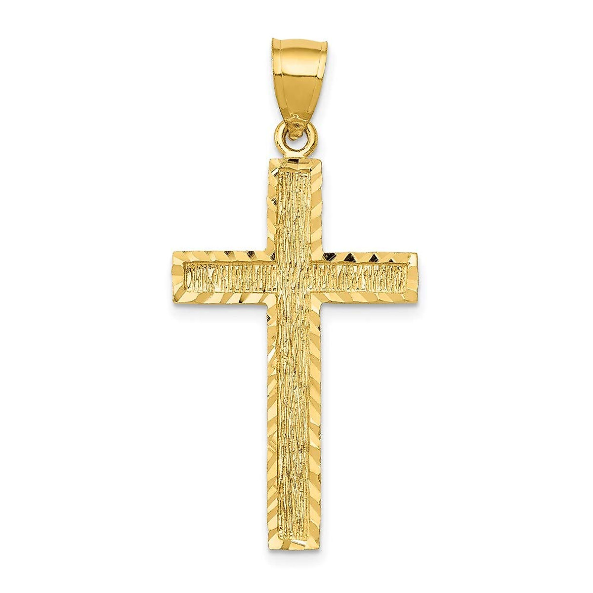 14K Diamond-cut Cross Pendant 40.4mm 19.5mm style C4098