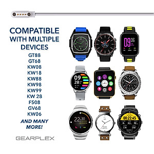GEARPLEX Magnetic Smart Watch Charging Cable Compatible with Apple, Samsung, and Fitness Watches, Quick Charge USB Type-A, 7.62mm with 4-Pin Connections