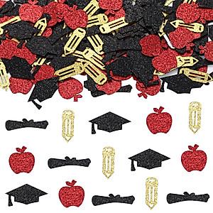 Sursurprise 2024 Teacher Graduation Party Decorations, 200Pcs Teacher Graduation Confetti Glitter for Table, Congrats Teacher Class of 2024 Grad Party Supplies