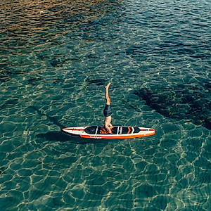 FunWater Stand Up Paddle Board 11'x33''x6'' Ultra-Light (20.4lbs) Inflatable Paddleboard with ISUP Accessories,Three Fins,Adjustable Paddle, Pump,Backpack, Leash, Waterproof Phone Bag