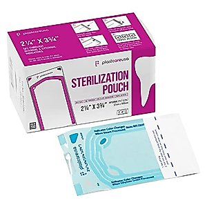1000 2.25 X 2.75 Self Sterilization Pouches for Dental Offices, Autoclave Sterilizer Bags Pouch for Dentist Tools, for Cleaning Tools, 200 Pouches Per Box, 1 Box of Paper Blue Film…