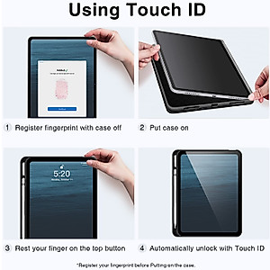 Antbox Case for iPad 10th Generation 10.9'' 2022 with Built-in Apple Pencil Holder Auto Sleep/Wake Function PU Leather Smart Cover for iPad 10th Generation(10.9'') (Blue)