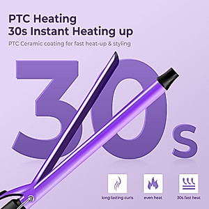 3/8 Inch Curling Iron, Professional 9mm Curling Iron for Short & Long Hair, Ceramic Curling Wand with Temps Control 120 ℃-210 ℃,Small Curling Iron, Dual Voltage Wand Curling Iron, Travel Curling Iron