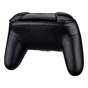 eXtremeRate Textured Black Replacement Handle Grips for Nintendo Switch Pro Controller, 3D Splashing DIY Hand Grip Shell for Nintendo Switch Pro - Controller NOT Included