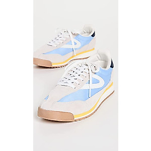 TRETORN Women's Rawlins Casual Lace-Up Sneakers, Light Taupe/Blue/Yellow, 11