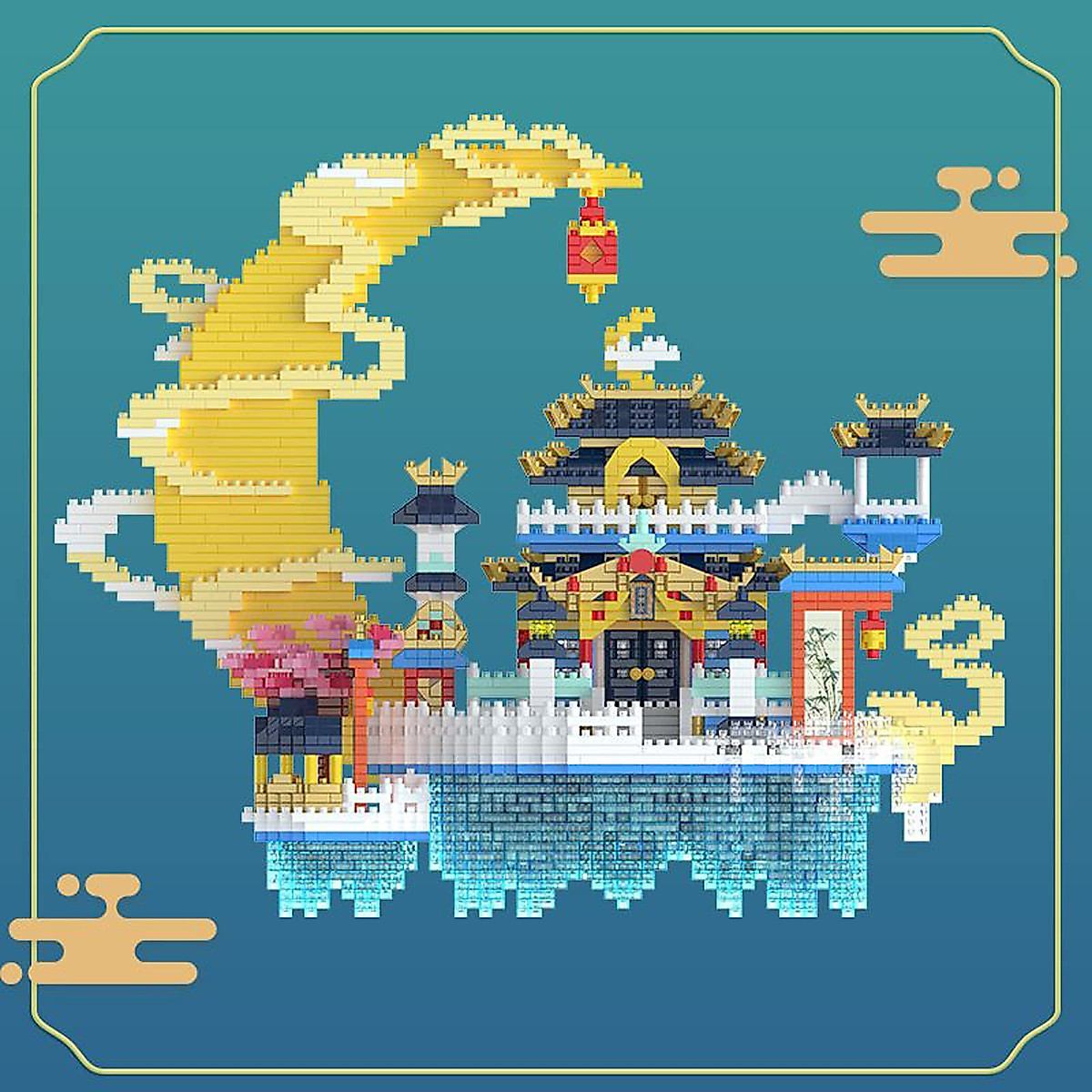 Micro Mini Building Blocks Moon Palace 3D Model Kit (4898pcs) Myth Architecture Toys Gifts for Kid and Adult