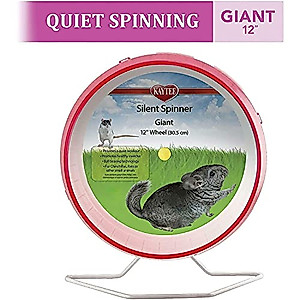 Kaytee Silent Spinner Wheel For Pet Chinchillas, Rats, and Hedgehogs, Giant 12 Inch