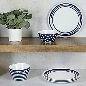 MBBJM Home 8-Piece Dinnerware Set Vintage Ceramic Cutlery Set with Dipping Saucer and Bowl Dinner Plate Dessert Plate Set