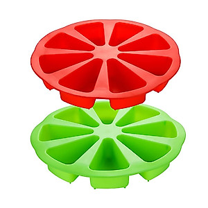 XIYUAN 2 Pcs Silicone Baking Molds Large 8 Cavity Silicone Scone Pan/Cakes Slices Mold/Triangle Cavity Cake Pan Pizza Slices Pan,Cornbread Mold And Soap Mould,DIY Baking Tool