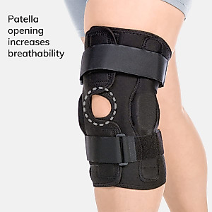 BraceAbility Torn Meniscus ROM Knee Brace - Hinged Post Surgery Support with Flexion Extension Control for Hyperextension and Locking Treatment, Ligament PCL or ACL Tears, Osteoarthritis Relief (S)
