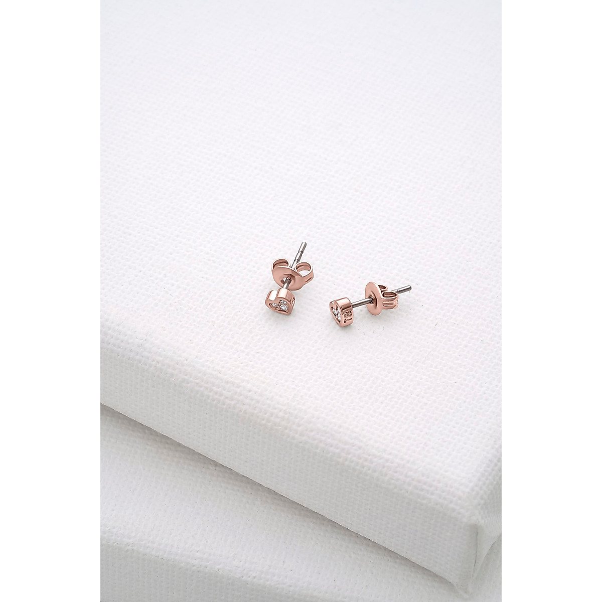 Ted Baker Neena Nano Heart Stud Earrings - Silver or Rose Gold Tone Options