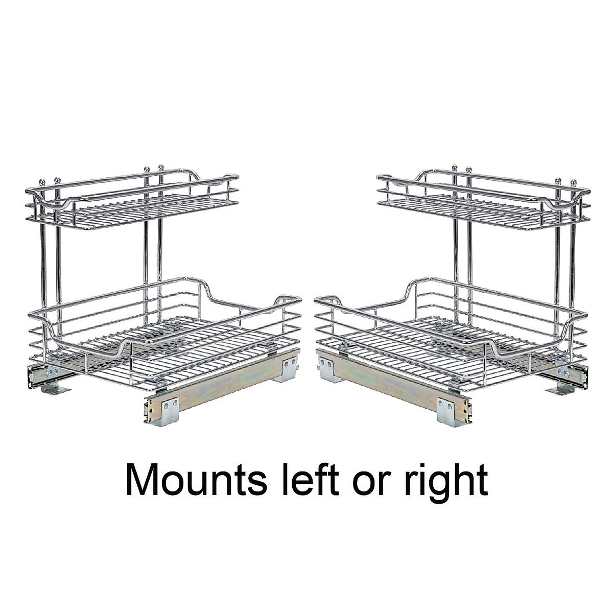 Household Essentials C26512-1 Glidez Under Sink Sliding Organizer | Pull Out Cabinet Shelf | Chrome | 12.5 Inches Wide