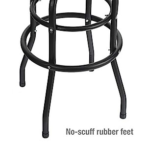 WORKPRO Shop Stool Bar Stool with Padded Swivel Shop Seat, Black, W112012A