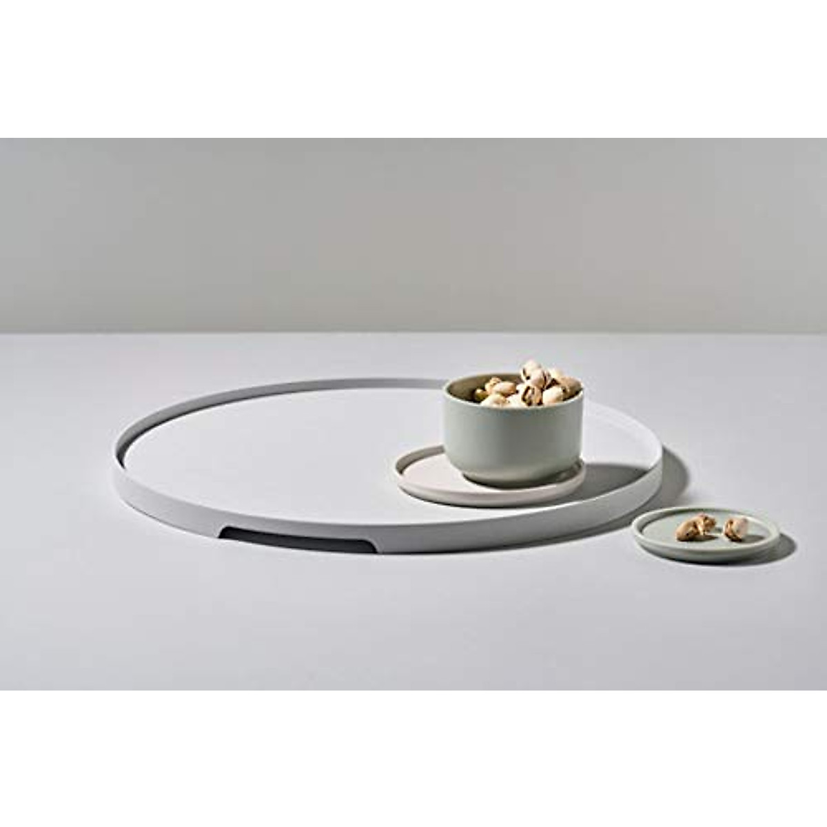 ZONE DENMARK, SINGLES Round Tray, Metal, Modern Design, Black, 1 Count