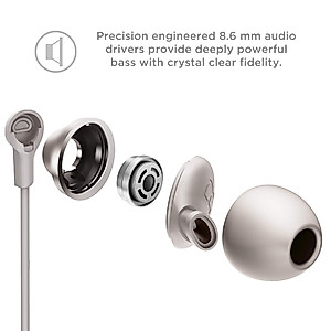 TCL Elit100 in-Ear Earbuds Hi-Res Wired Noise Isolating Headphones with Built-in Mic – Cement Gray