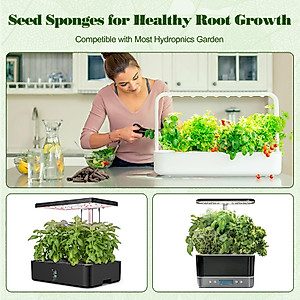 AFFLAT Hydroponics Grow Sponges,Replacement Root Growth Sponges Seed Pods Used with Hydropnics Garden,Seed Starter Sponges Kit for Hydroponic Indoor Garden System (50 Packs)