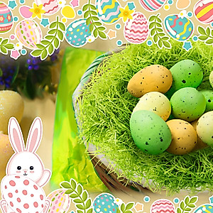 Zonon 10.6 oz/ 300 g Easter Basket Grass Filler Paper Easter Basket Stuffing Grass Bulk Shredded Tissue Easter Grass Gift Filler for Easter Egg Basket Stuffer Party Supplies DIY Candy Package (Green)