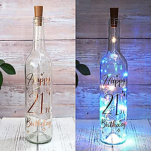BESTSWEETIE 21st Birthday Gifts for Her, 21st Birthday Decorations for Her 21st Birthday Gifts, 21st Birthday Decorations, 21 years old Birthday Gifts for Her Lighted Wine Bottle