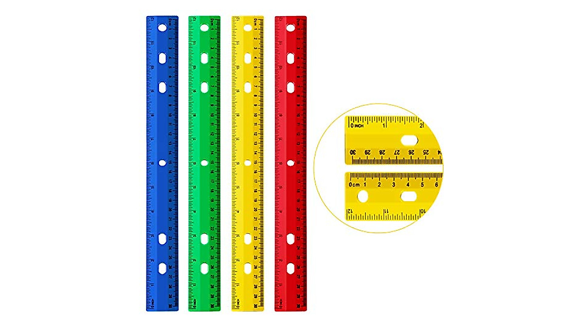 Chuangdi 20-Piece Plastic Ruler Set - Accurate, Colorful & Durable