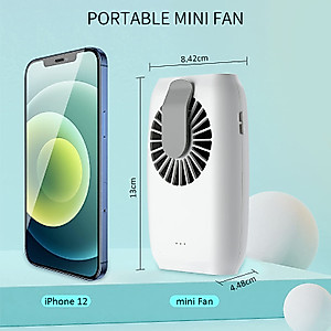 Sagekia Rechargeable Necklace Fan, Portable Neck Fan, Personal Fan Wearable, Waist Clip Fan, Completely Free Hands, Perfect for Outdoor Work/Travel/Camping/Fishing/Sports/Farm