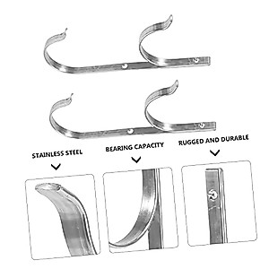 SECFOU 1 Pair Clothes Tool Storage Aluminum Hooks More Telescoping Hanging Organizer Pool for and Accessories Rakes Rod Poles Leaf Maintenance Vacuum Life Saver Fence Garden