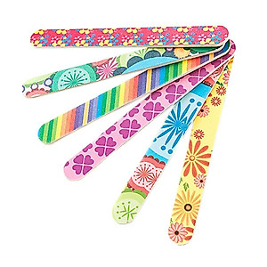 HugeStore 10 Pcs Professional Double Sided Nail Files Emery Board Grit Nail Buffering Files Manicure Pedicure Colorful